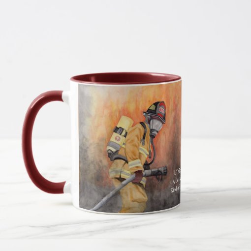 Firefighter Coffee Cup Personalize Words | Zazzle