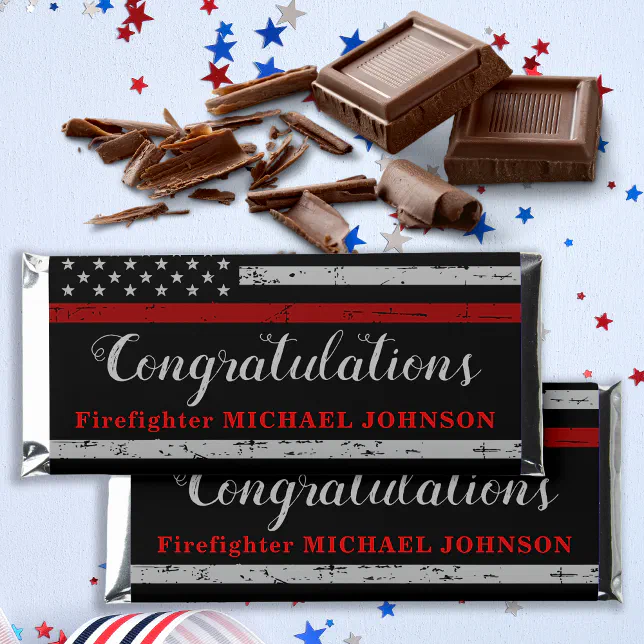 Firefighter Congratulations Graduation Party Hershey Bar Favors | Zazzle