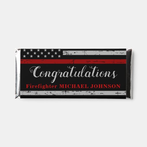 Firefighter Congratulations Graduation Party Hershey Bar Favors | Zazzle