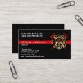 Firefighter Custom Logo Modern Red Fire Department Business Card | Zazzle