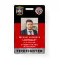 Firefighter Custom Logo Photo Professional ID Card Badge | Zazzle
