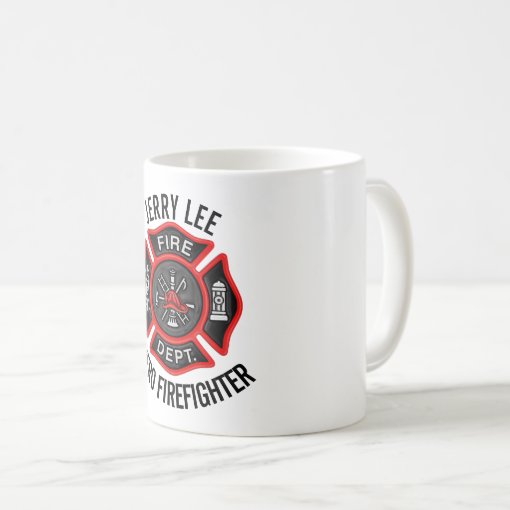 Firefighter Custom Text Name Personalized Coffee Mug | Zazzle