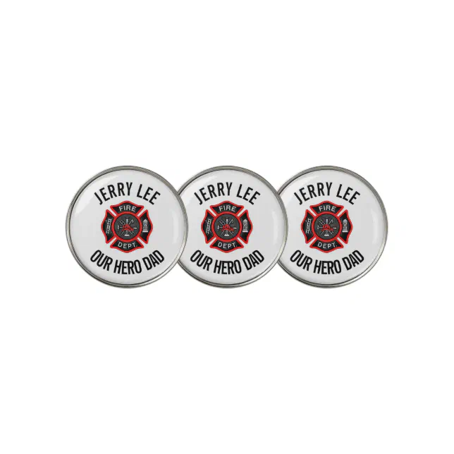 Firefighter Custom Text Name Personalized Golf Ball Marker | Zazzle