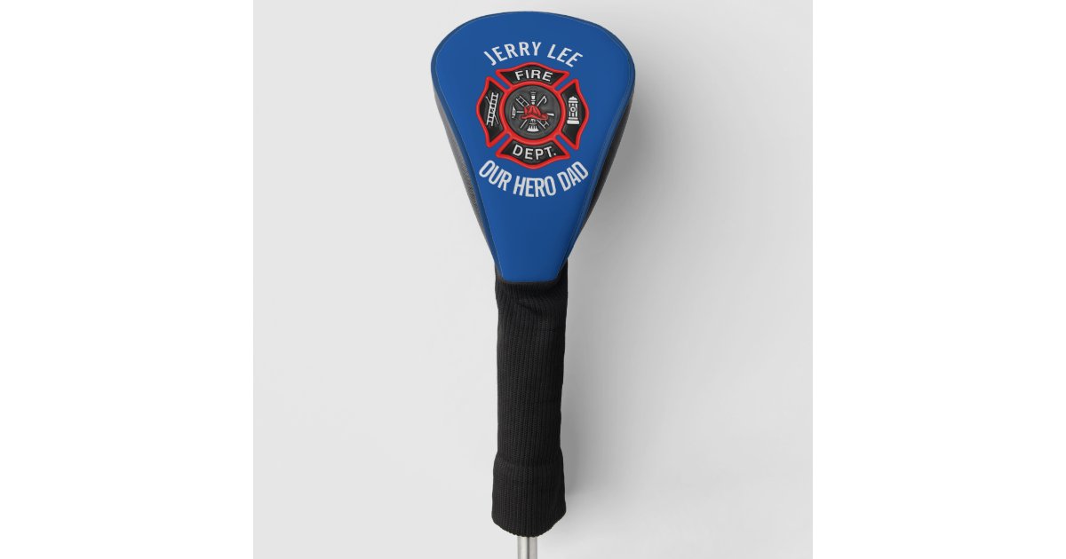 Firefighter Custom Text Name Personalized Golf Head Cover | Zazzle