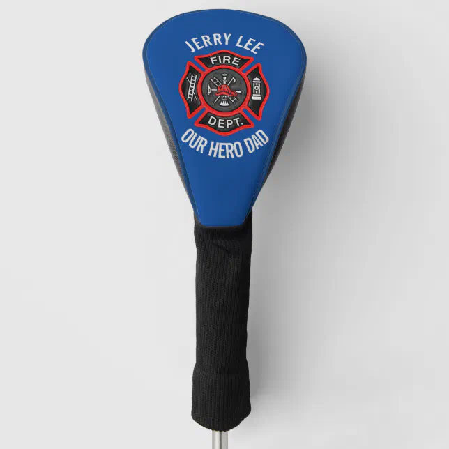Firefighter Custom Text Name Personalized Golf Head Cover | Zazzle