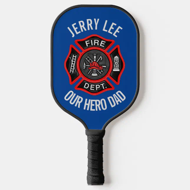 Firefighter Custom Text Name Personalized Pickleball Paddle | Zazzle