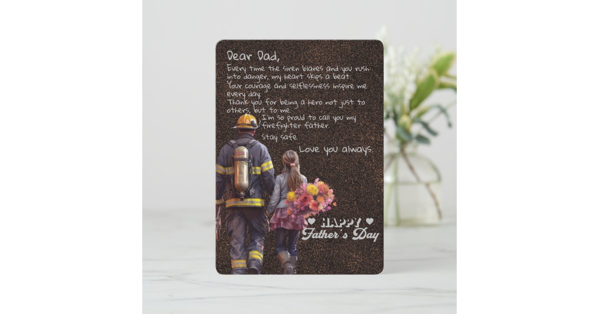 Firefighter Dad-Father's Day-Father Daughter Invitation | Zazzle