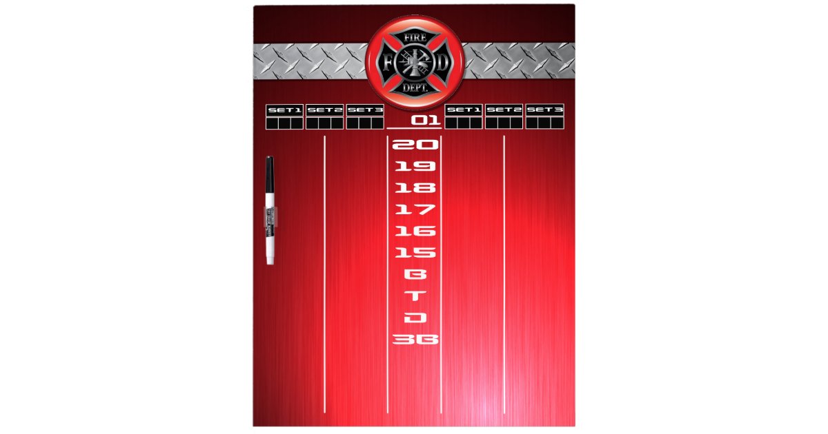 Firefighter Darts Scoreboard Dry Erase Board | Zazzle