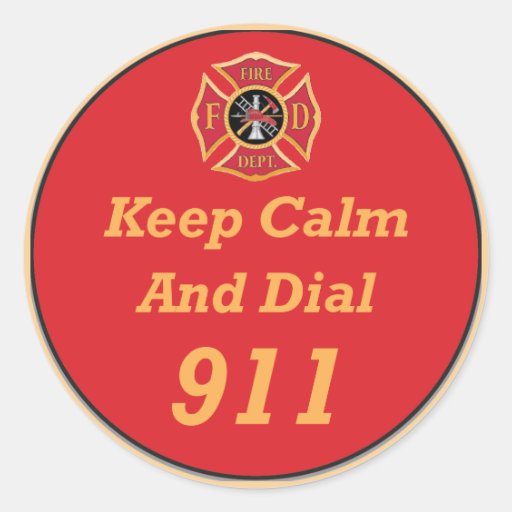 Firefighter Emergency 911 Round Sticker | Zazzle