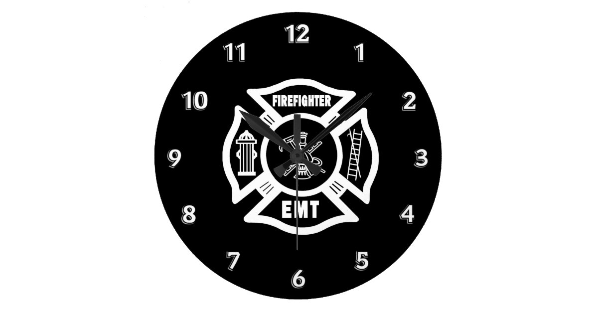 Firefighter EMT Large Clock | Zazzle