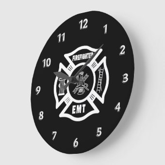 Firefighter EMT Large Clock | Zazzle