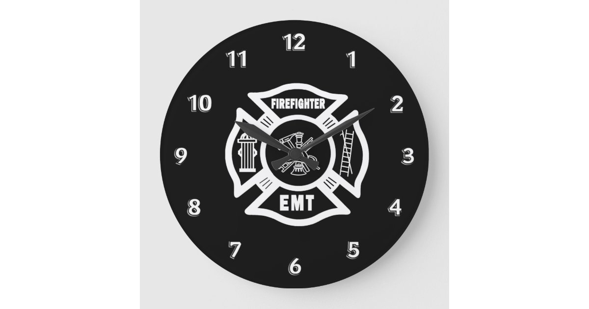 Firefighter EMT Large Clock | Zazzle