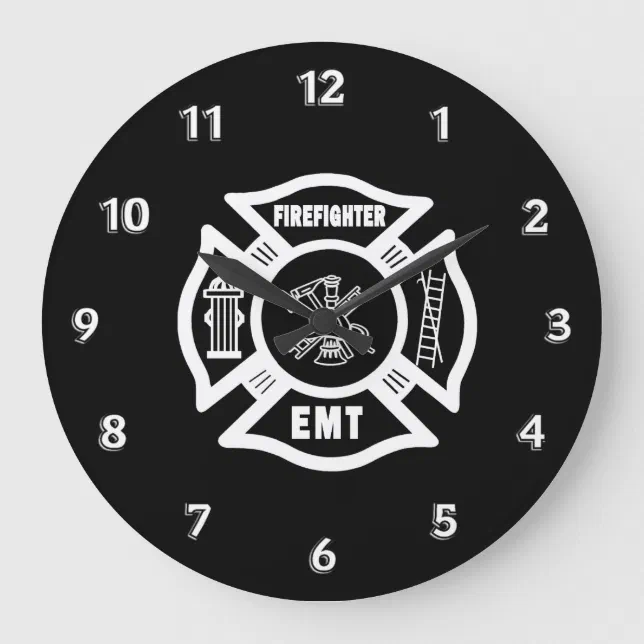 Firefighter EMT Large Clock | Zazzle