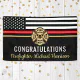 Firefighter Fire Academy Red Line Flag Graduation Banner | Zazzle