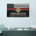 Firefighter Fire Academy Red Line Flag Graduation Banner | Zazzle