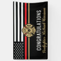 Firefighter Fire Academy Red Line Flag Graduation Banner | Zazzle