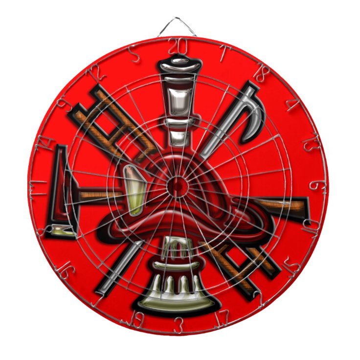 Firefighter Fire and Rescue Department Emblem Dart Board | Zazzle