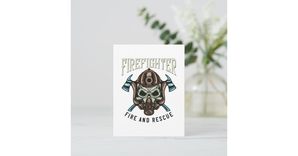 Firefighter Fire And Rescue Note Card | Zazzle