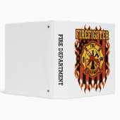 Firefighter Fire Department Badge and Flag 3 Ring Binder | Zazzle