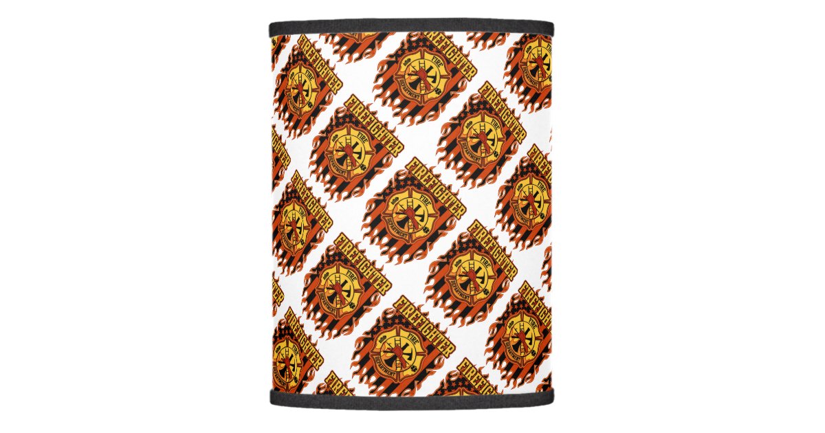 Firefighter Fire Department Badge and Flag Lamp Shade | Zazzle