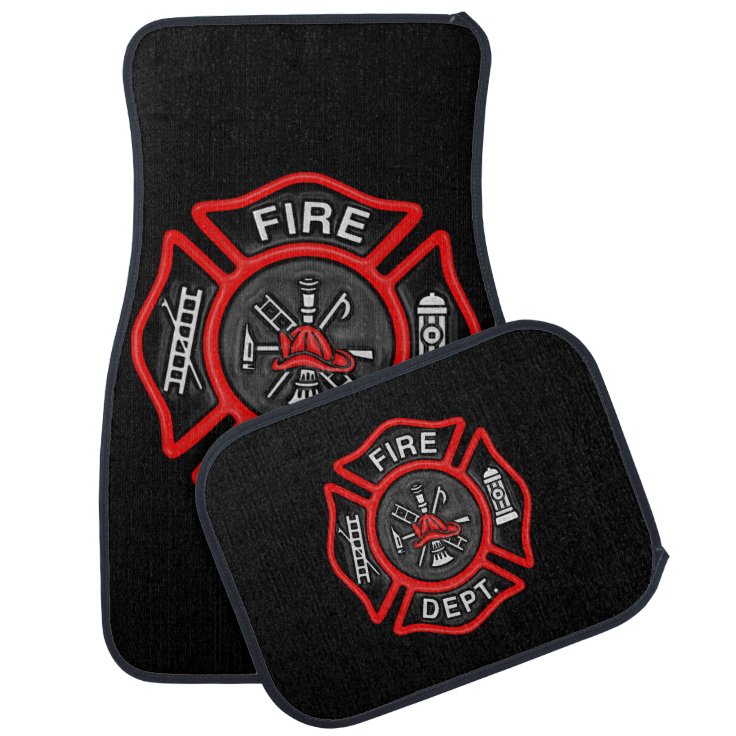 Firefighter/Fire Department Badge Fireman Car Floor Mat | Zazzle