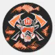 Firefighter. Fire Department. Cool Drawing. Classic Round Sticker | Zazzle