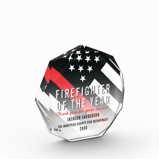 Firefighter Fire Department Employee Recognition Acrylic Award | Zazzle