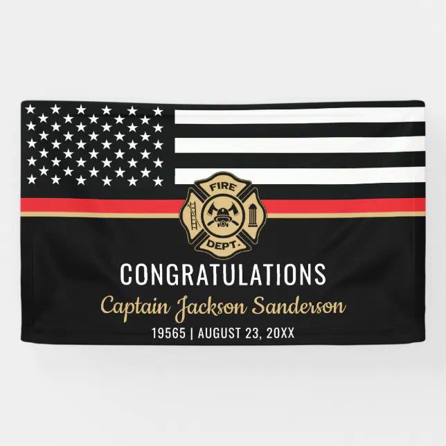 Firefighter Fire Department Fireman Retirement Banner | Zazzle