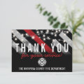 Firefighter Fire Department Flag First Responder Thank You Card | Zazzle