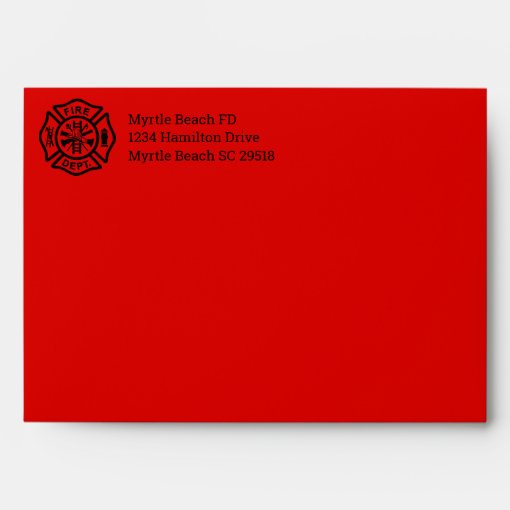 Firefighter Fire Department Flames Red Envelope | Zazzle