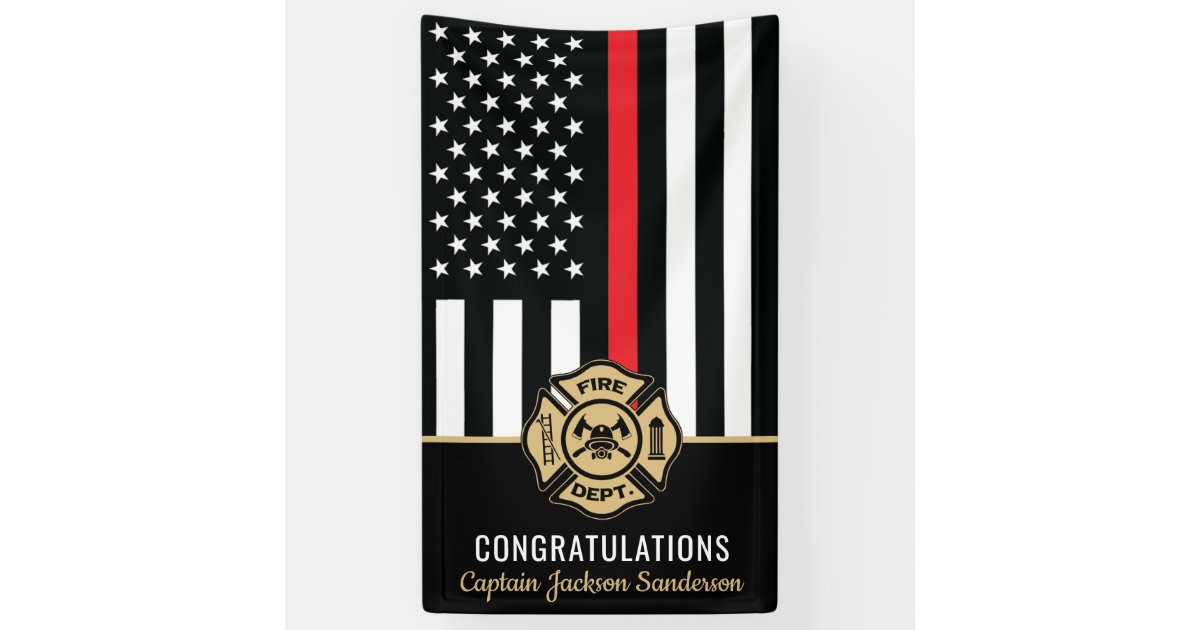 Firefighter Fire Department Retirement Fireman Banner | Zazzle