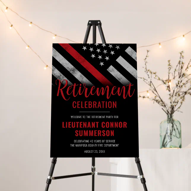 Firefighter Fire Department Retirement Welcome Foam Board | Zazzle