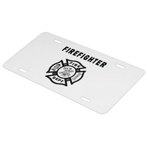 Firefighter Fire Dept License Plate | Zazzle