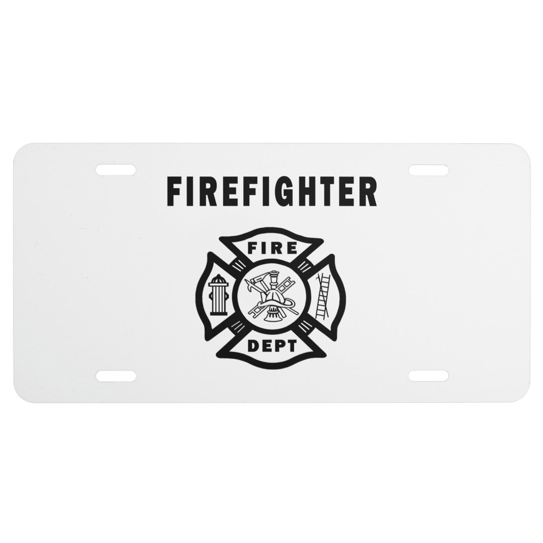 Firefighter Fire Dept License Plate | Zazzle
