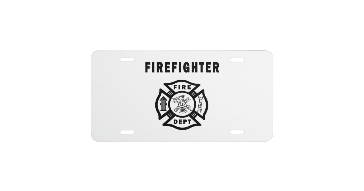 Firefighter Fire Dept License Plate | Zazzle