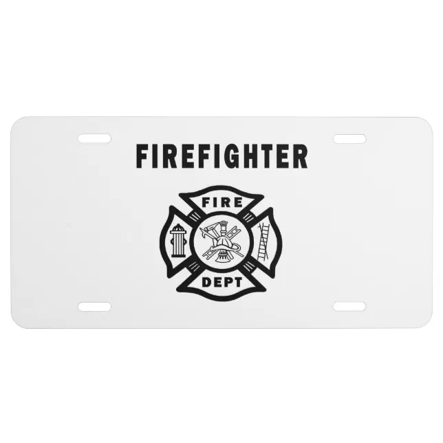 Firefighter Fire Dept License Plate | Zazzle
