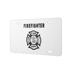 Firefighter Fire Dept License Plate | Zazzle
