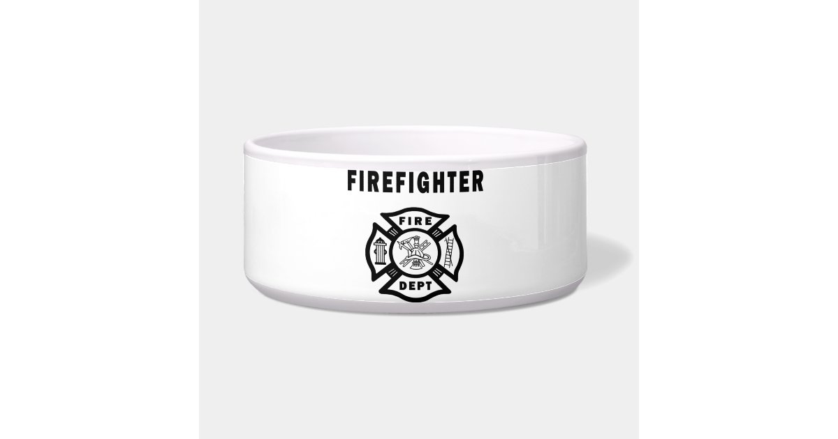 Firefighter Fire Dept Logo Bowl | Zazzle