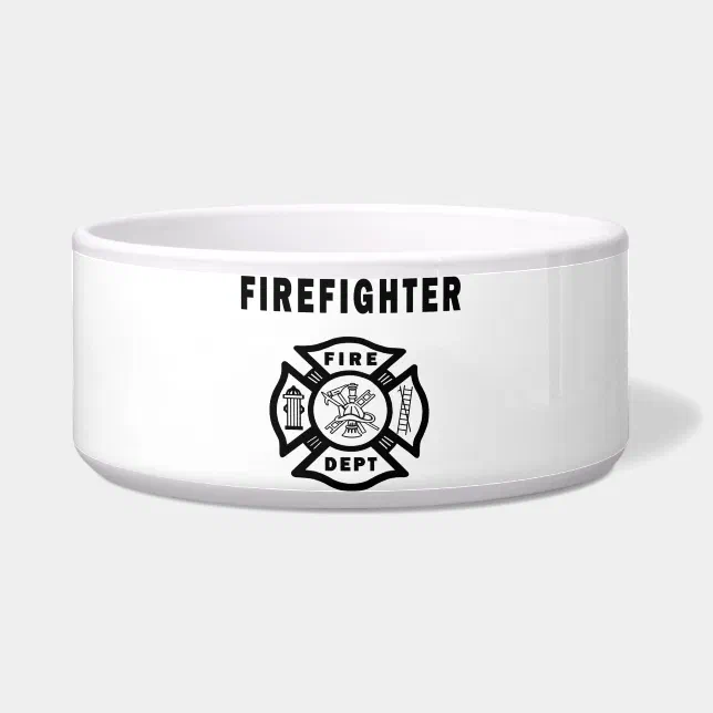 Firefighter Fire Dept Logo Bowl | Zazzle