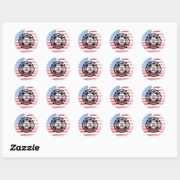 Firefighter Fire Dept Logo Classic Round Sticker | Zazzle