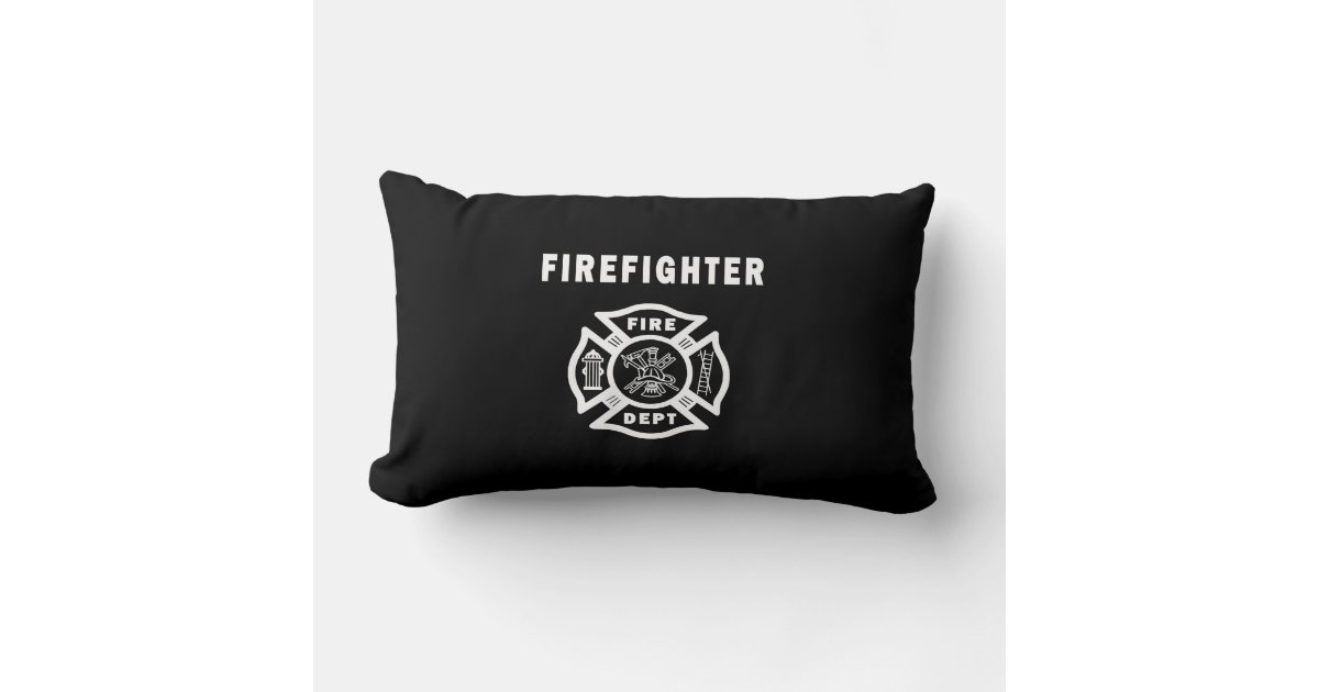 Firefighter Fire Dept Logo Lumbar Pillow | Zazzle