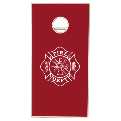Firefighter / Fire Dept Natural Wood Cornhole Set | Zazzle