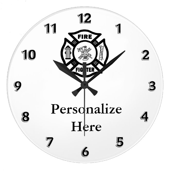 Firefighter Fire Dept Symbol Large Clock | Zazzle.com