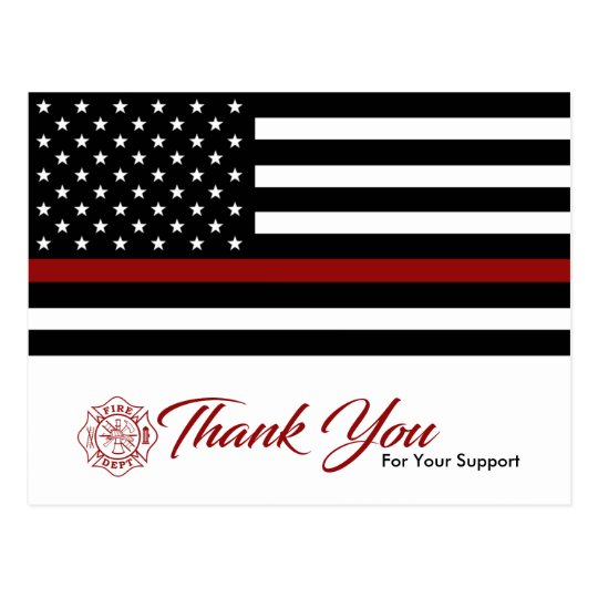 Firefighter / Fire Dept Thank You Postcard | Zazzle.com