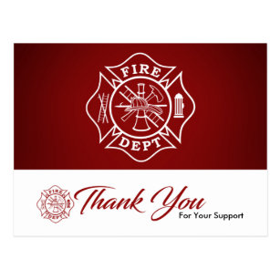Firefighter Thank You Cards | Zazzle
