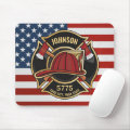 Firefighter Fire Rescue Department USA Flag Custom Mouse Pad | Zazzle