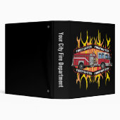 Firefighter Fire Truck 3 Ring Binder | Zazzle