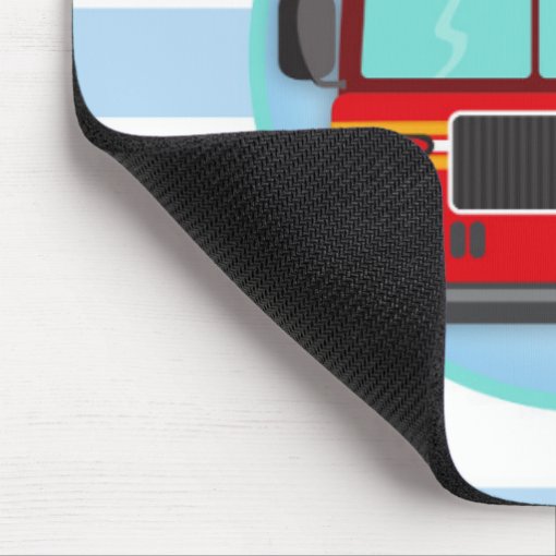 Firefighter Fire Truck Brown Hair Boy Mouse Pad | Zazzle