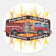 Firefighter Fire Truck Classic Round Sticker | Zazzle