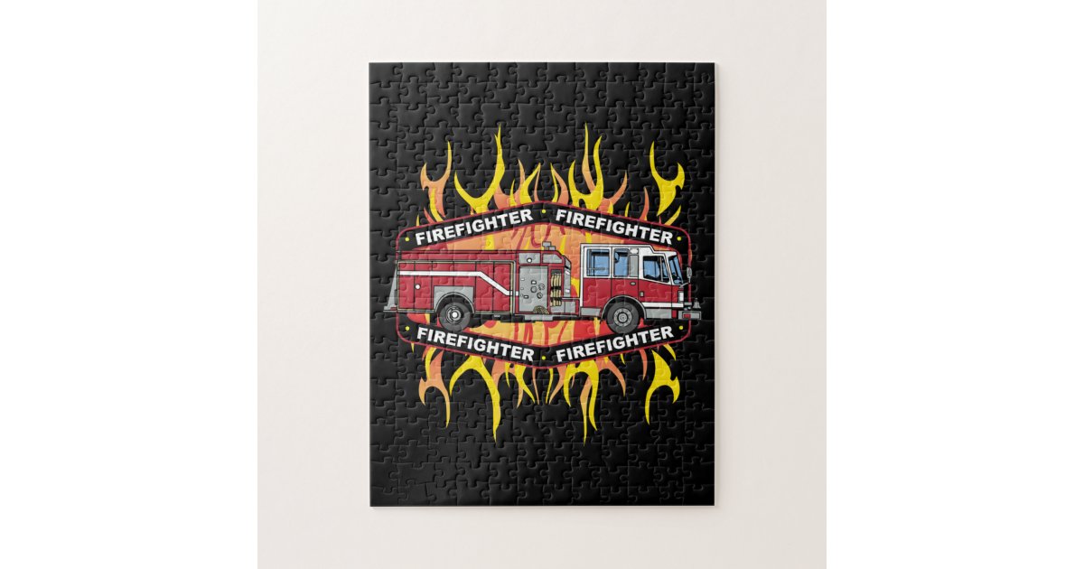 Firefighter Fire Truck Jigsaw Puzzle | Zazzle